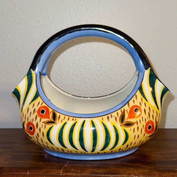 Noritake | Art | Vintage Noritake Ceramic Basket With Blue And Yellow ...